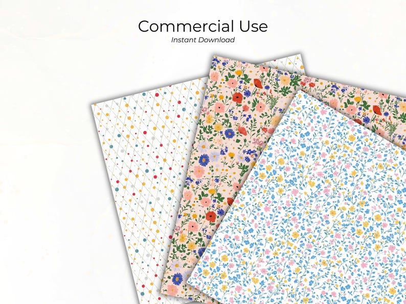 Spring Floral Seamless Patterns Floral Junk Journal Paper Floral ...