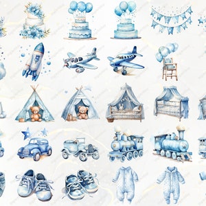 Baby Shower Clipart - 400 Blue Baby Shower Pngs, Newborn Baby Boy ...