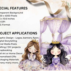 Lilac Princess Watercolor Clipart Cute Princess PNG Cinderella Clipart ...