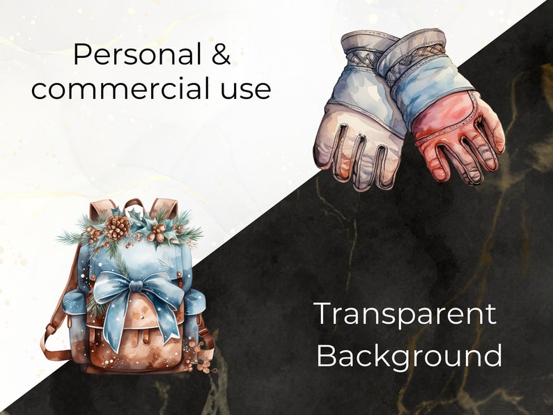 Winter Clothes Clipart 144 Watercolor Winter Clipart Pngs - Etsy