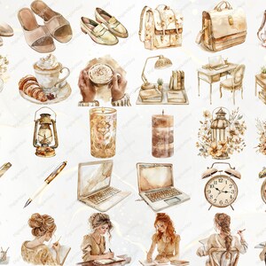 Planner Clipart Watercolor Journal Clipart Boho Planner Stickers ...