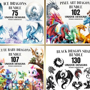Dragon PNG Mega Bundle - 1600+ Dragon Pngs, Dragon Clipart, Fantasy ...
