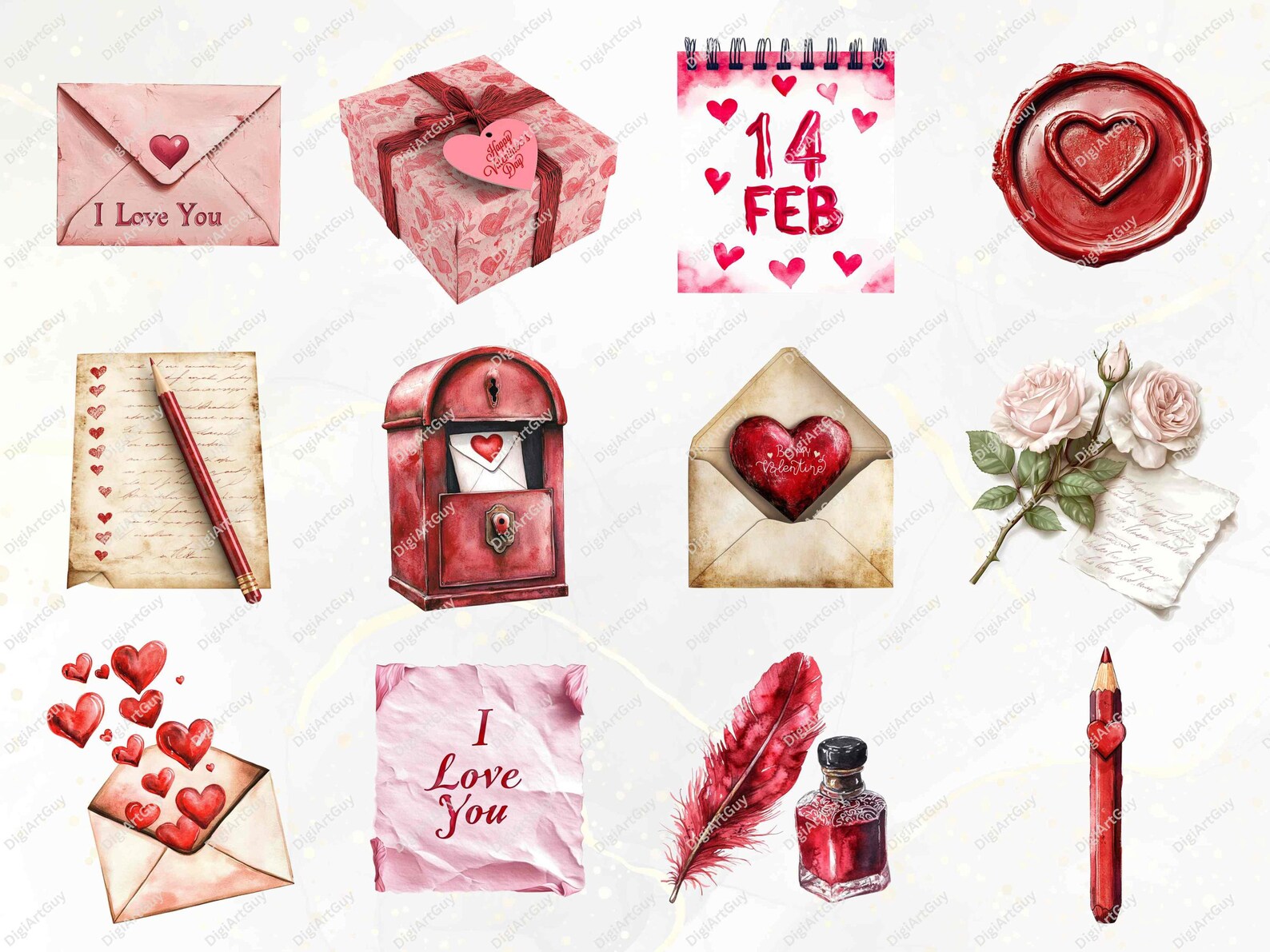 Love Letter Clipart Valentine's Day PNG Happy Valentines Day Clipart ...