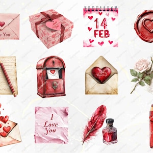 Love Letter Clipart Valentine's Day PNG Happy Valentines Day Clipart ...