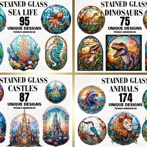 Stained Glass PNG Bundle - 1400+ Unique Stained Glass Clipart Bundle ...