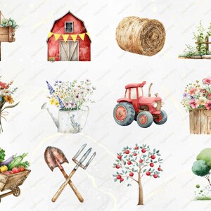Farm Animal Birthday Clipart Farm PNG Watercolor Barnyard Birthday ...