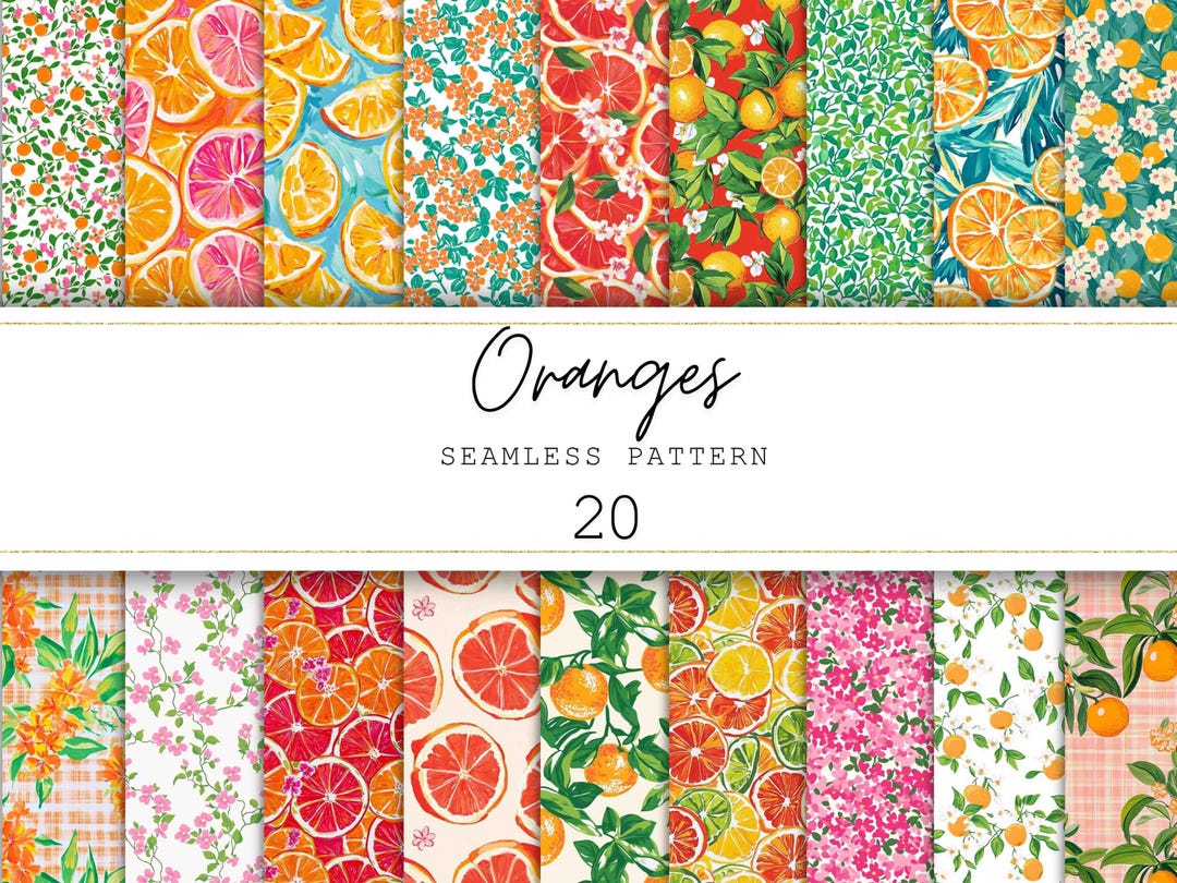 Orange Fruit Seamless Patterns Summer Fruit Digital Paper Seamless ...