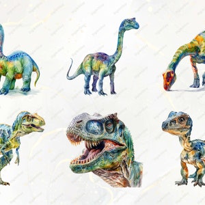 Watercolor Dinosaur Clipart Colourful Dinosaur PNG Dino Clip Art ...