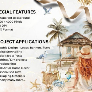 Watercolor Beach PNG Summer Clipart PNG Ocean Lover Clipart Beach ...