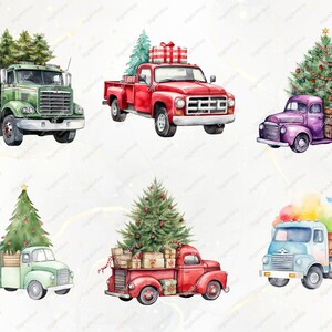 Watercolor Truck Clipart - 79 Watercolor Winter Clipart Pngs, Red Truck ...