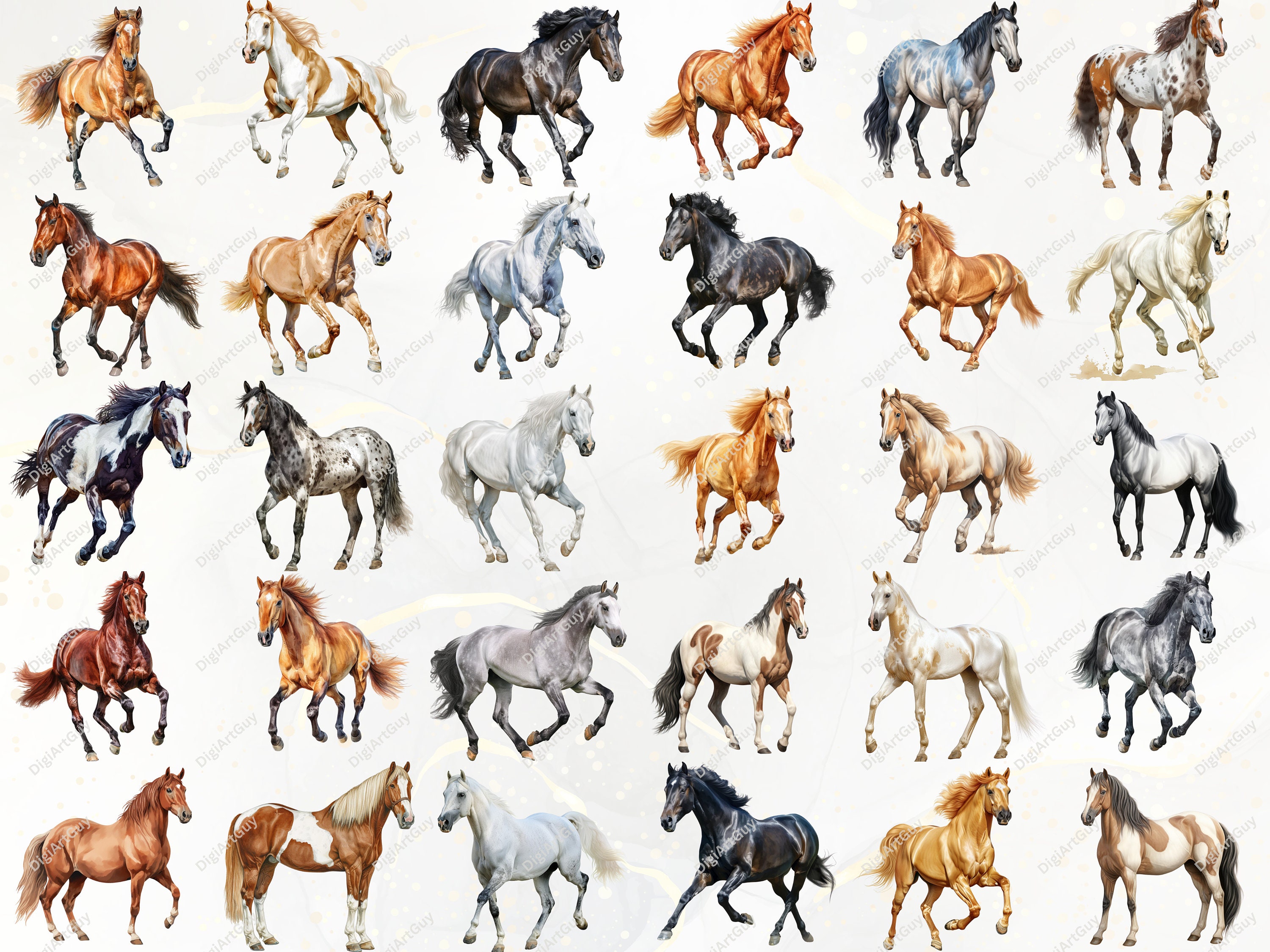 Horse Clipart Watercolor Horses PNG Farm Animal Clipart Farm Horse PNG ...