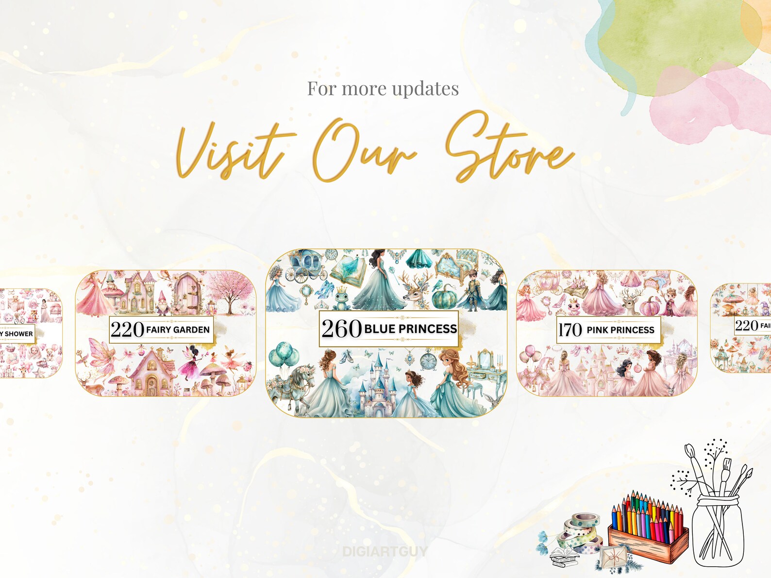 Lilac Princess Watercolor Clipart Cute Princess PNG Cinderella Clipart ...