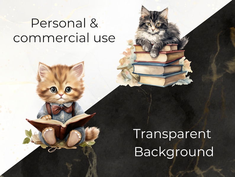 Book Cats PNG Bundle - 55 Cats Clipart Pngs, Cats Clipart, Animals ...