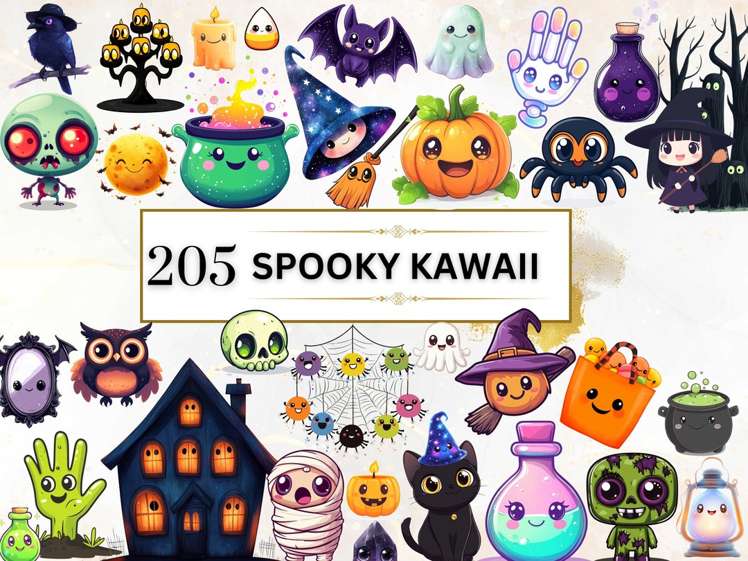 Spooky Kawaii Clipart Cute Spooky Clipart Creepy Kawaii PNG Pumpkin PNG ...