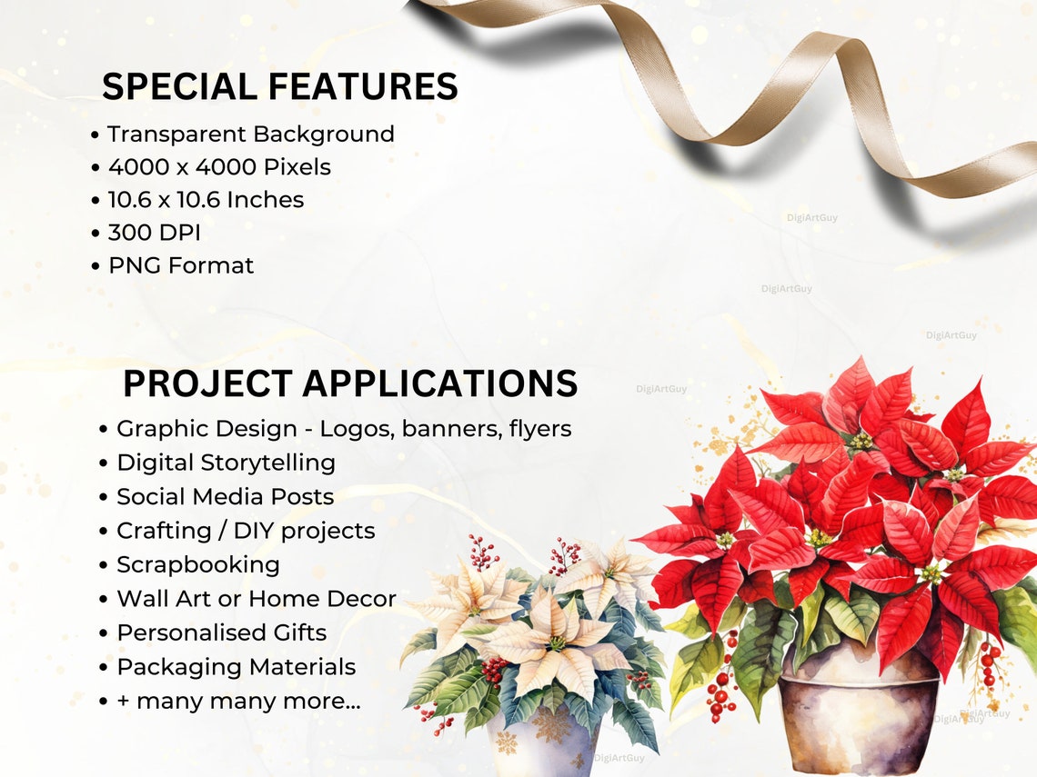 Floral Clipart Bundle 163 Watercolor Flower Clipart Festive - Etsy