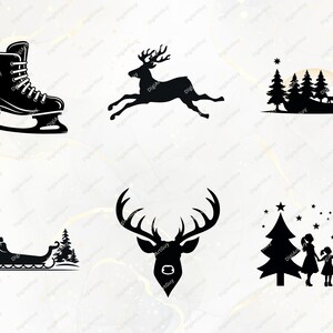 Winter Silhouette Clipart Watercolor Winter Clipart Pngs Cozy Winter ...