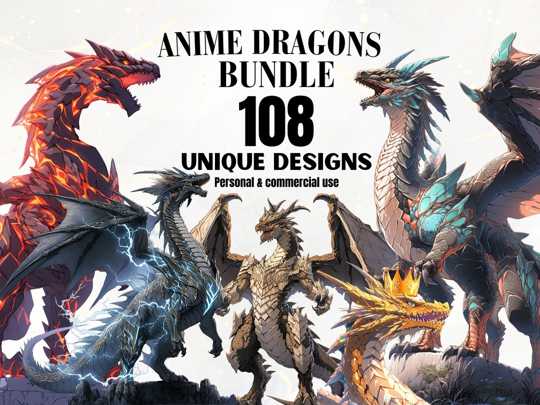 Anime Dragons PNG Bundle - 108 Dragon Clipart Pngs, Dragon Clipart ...