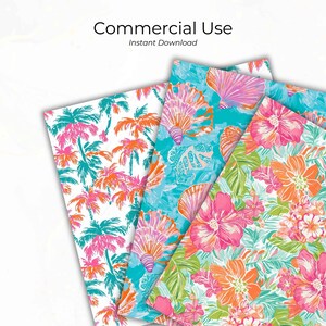 Summer Seamless Patterns Tropical Summer Digital Paper Floral ...