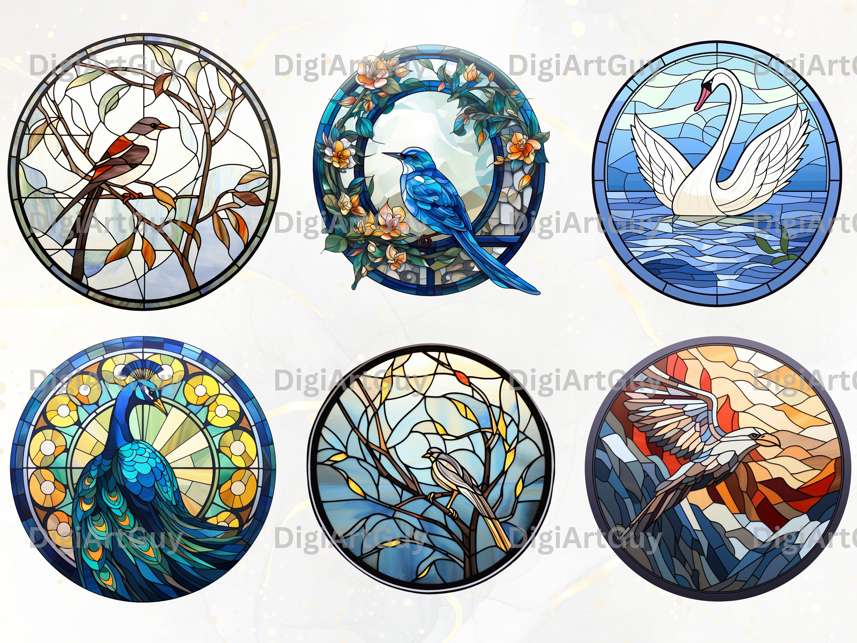 Stained Glass PNG Stained Glass Art Design for Junk Journal Paper Glass ...