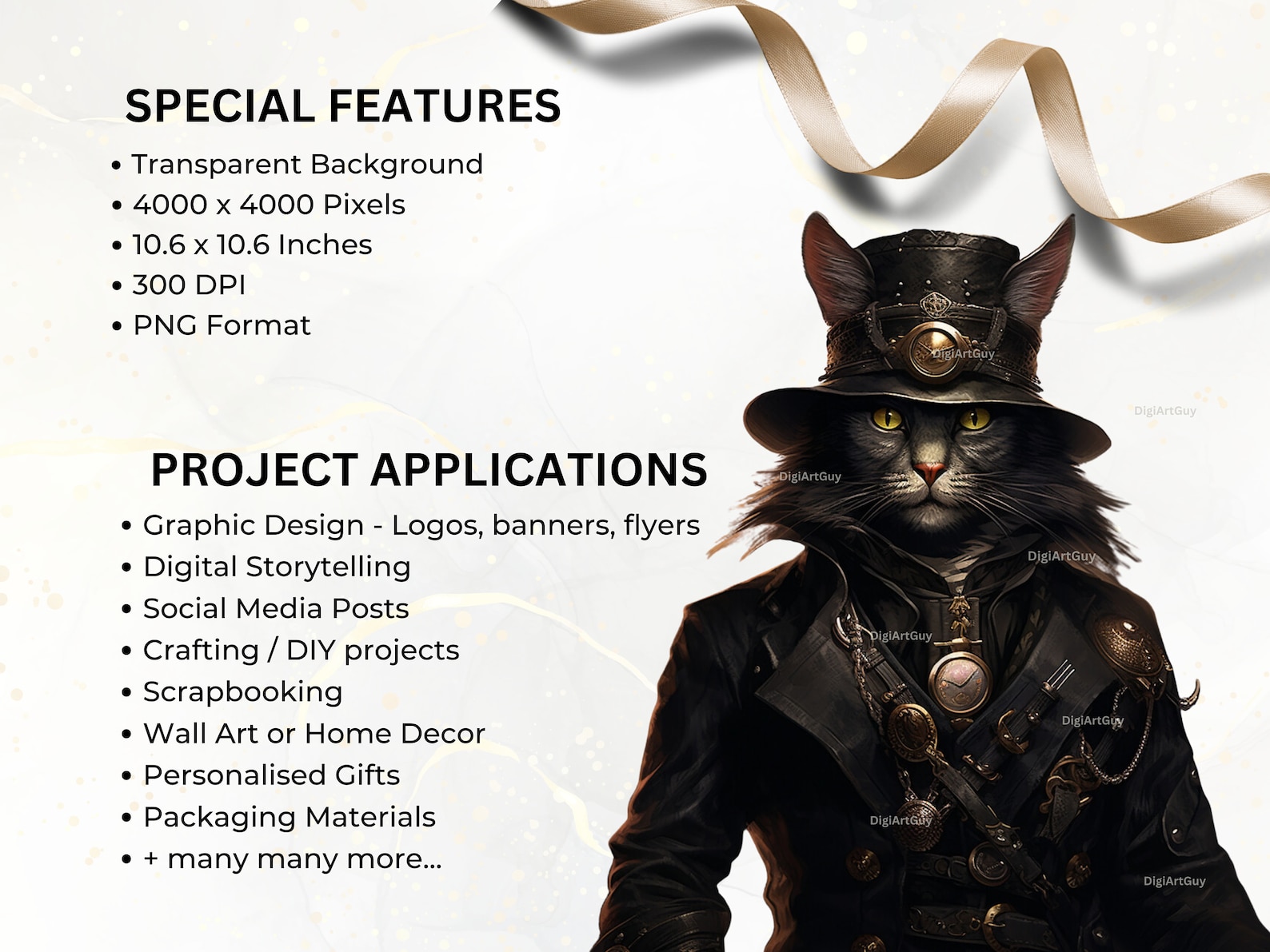 Steampunk Cats PNG Bundle - 87 Cats Clipart Pngs, Cats Clipart, Animals ...