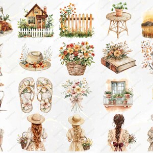 Boho Spring Clipart Watercolor Spring PNG Bunny Clipart Floral Spring ...