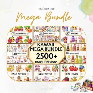 Kawaii Characters Kawaii Clipart Bundle Cute Kawaii PNG Kawaii Stickers ...