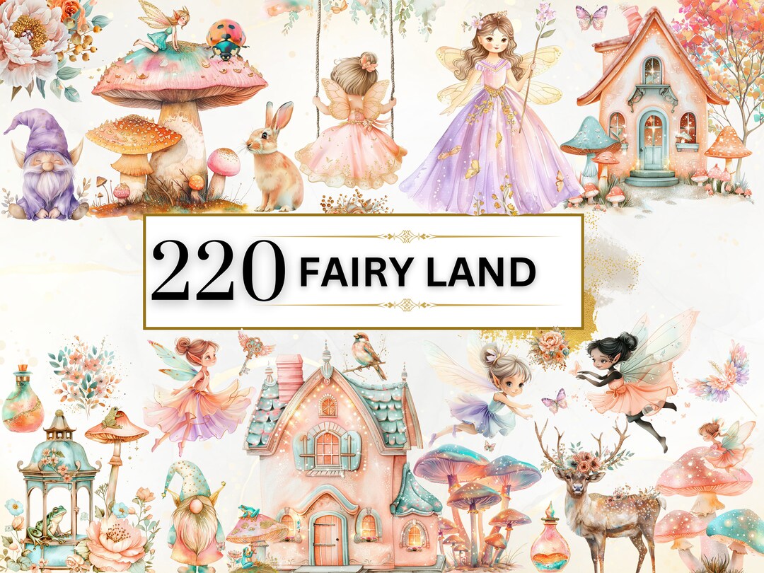 Fairy Garden Clipart Magical Fairy Clipart Watercolor Fairy Tale PNG ...