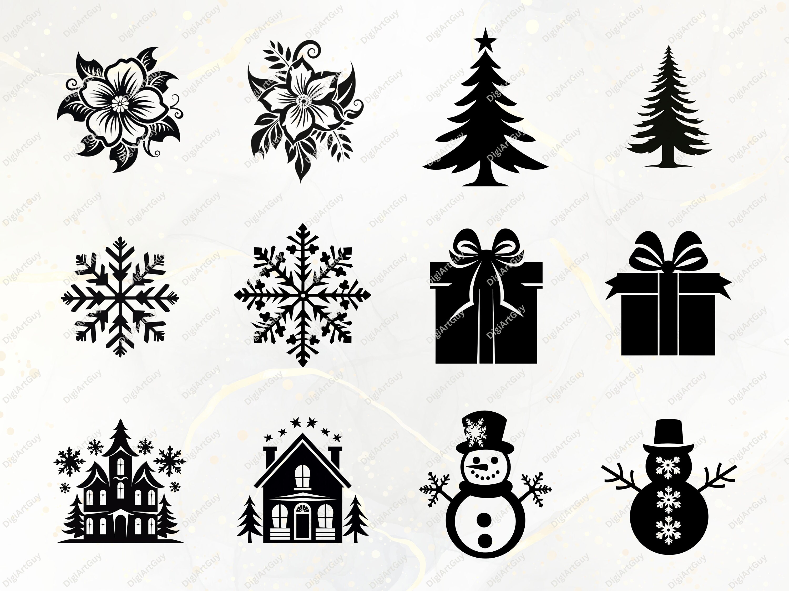 Winter Silhouette Clipart Watercolor Winter Clipart Pngs Cozy Winter ...
