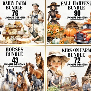 Farm PNG Mega Bundle - 650 Farm Pngs, Farm Clipart, Watercolor Farm ...