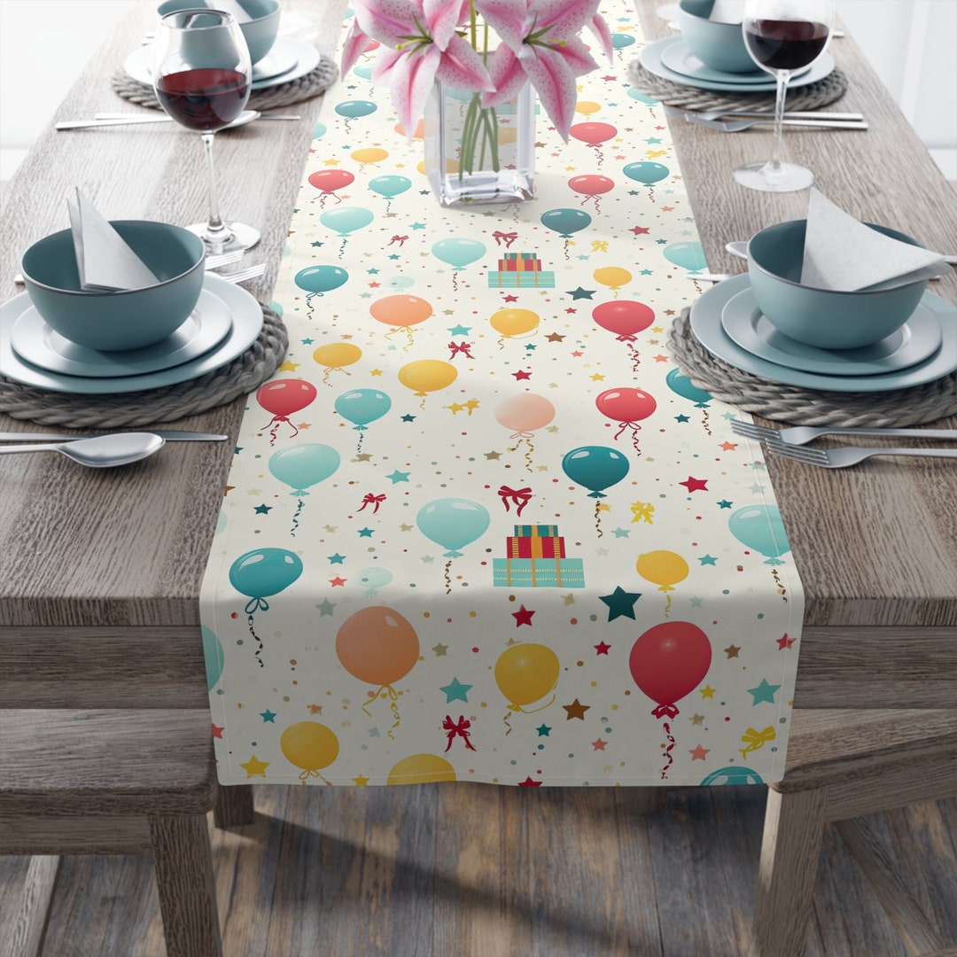 Happy Birthday Table Runner, Table Decoration, Tired Tray Table Decor ...