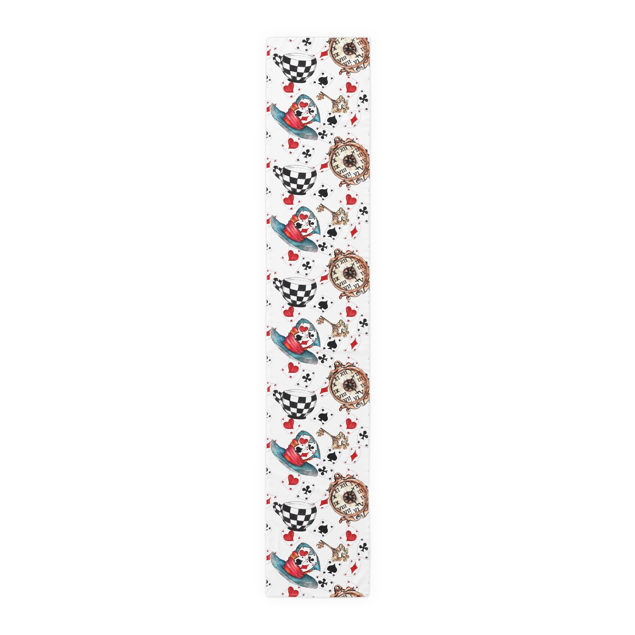 White Alice in Wonderland Themed Table Runner, Mad Hatter Table ...