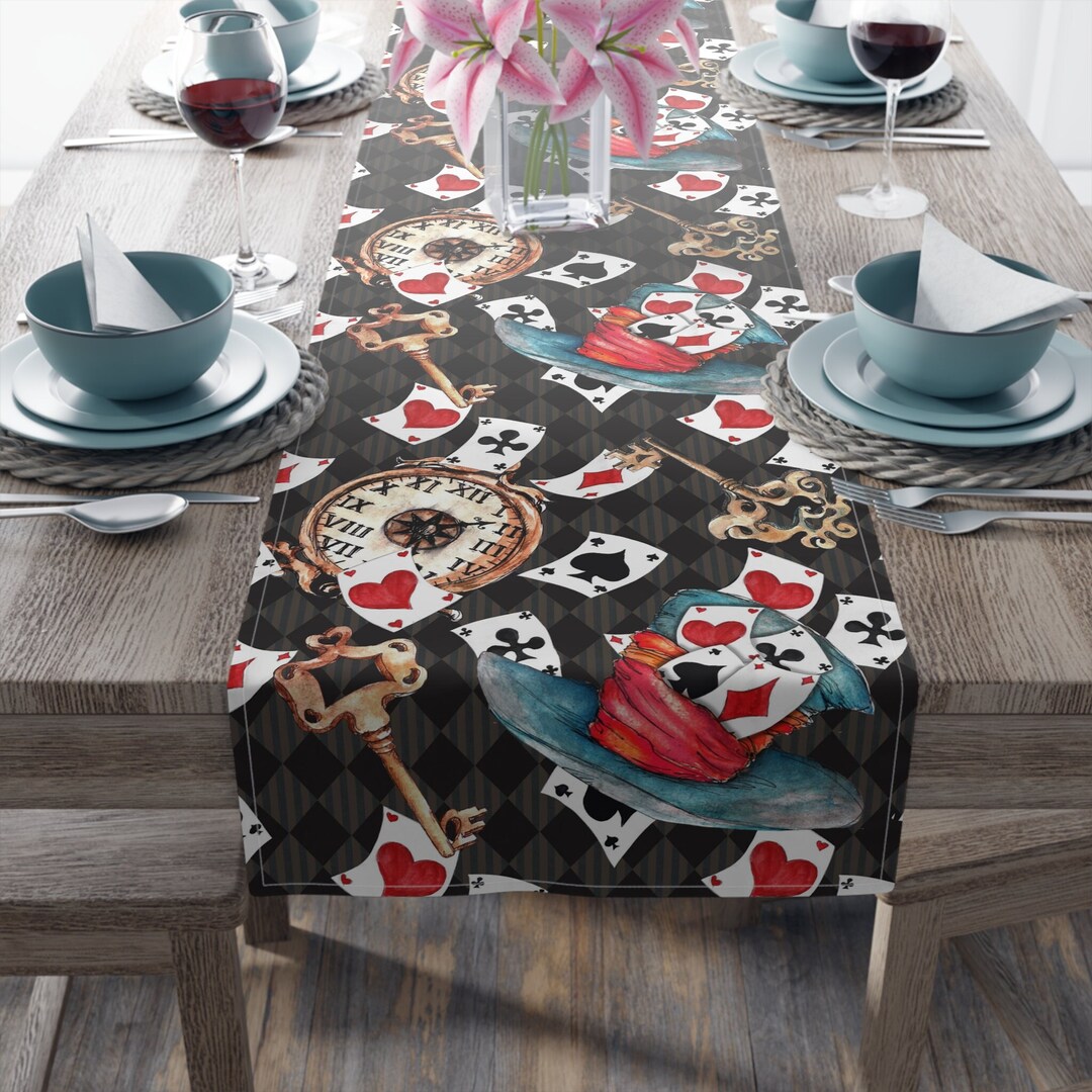 Alice in Wonderland Themed Table Runner, Mad Hatter Table Decoration ...