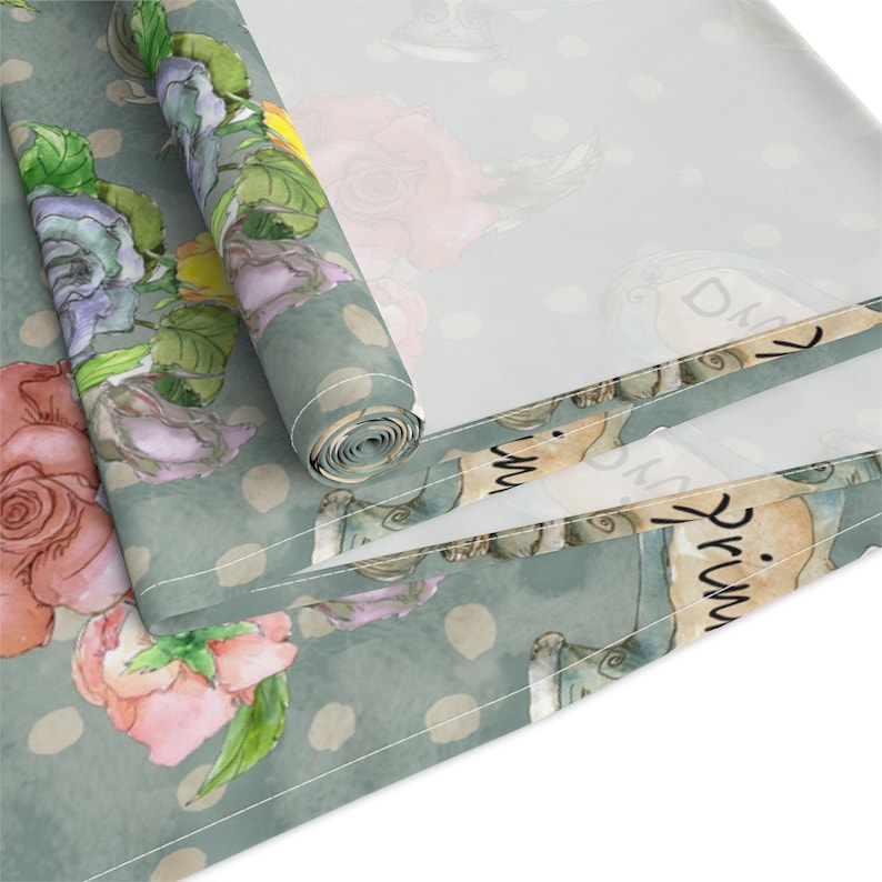Floral Mad Hatter Tea Party Themed Table Runner, Mad Hatter Table ...