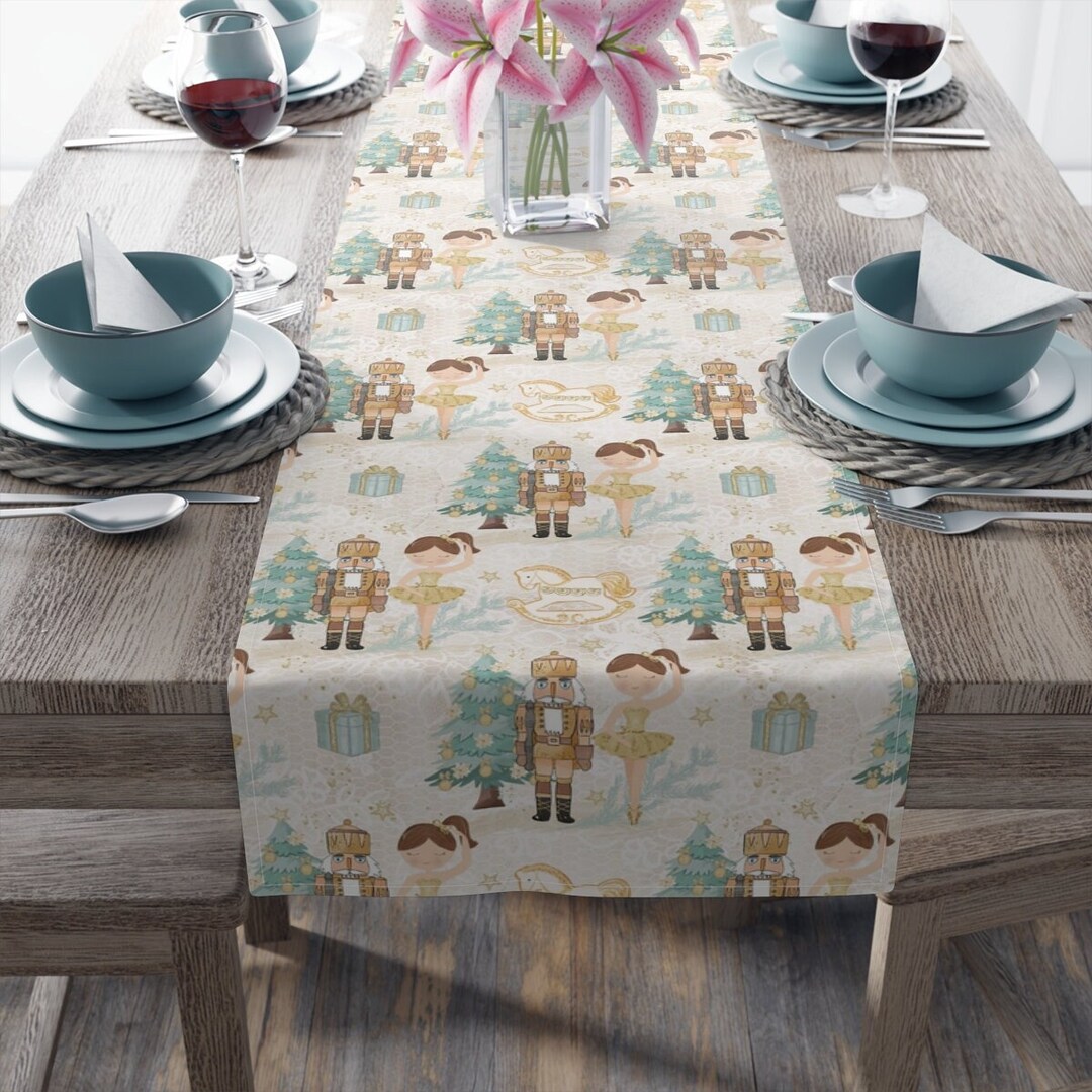 Nutcracker & Ballerina Christmas Table Runner, Table Decorations ...