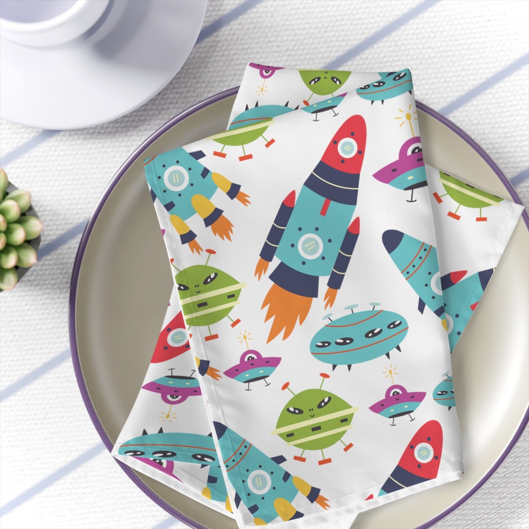 Spaceships & Aliens Napkin Set, Table Decorations, Space Birthday Table ...