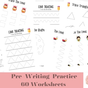 Tracing Practice, Pre-writing Worksheets, Line Tracing, Preschool ...