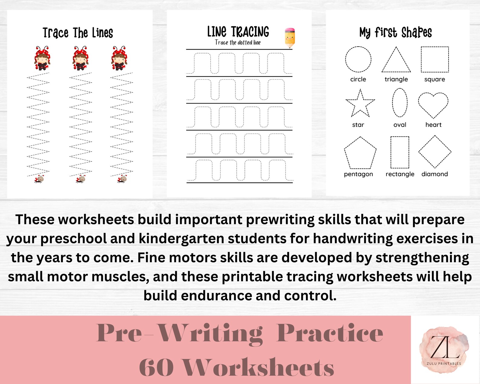 Tracing Practice, Pre-writing Worksheets, Line Tracing, Preschool ...