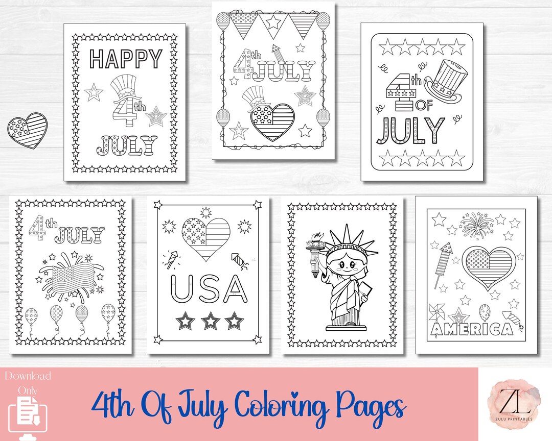4th of July Coloring Page, 4th of July Printables, 4th of July Sheets ...