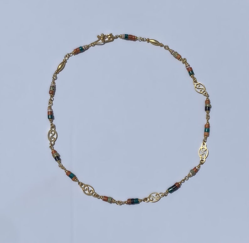 Ccori Peruvian Inca-inspired 15" Gold Choker Necklace Fashion Costume ...