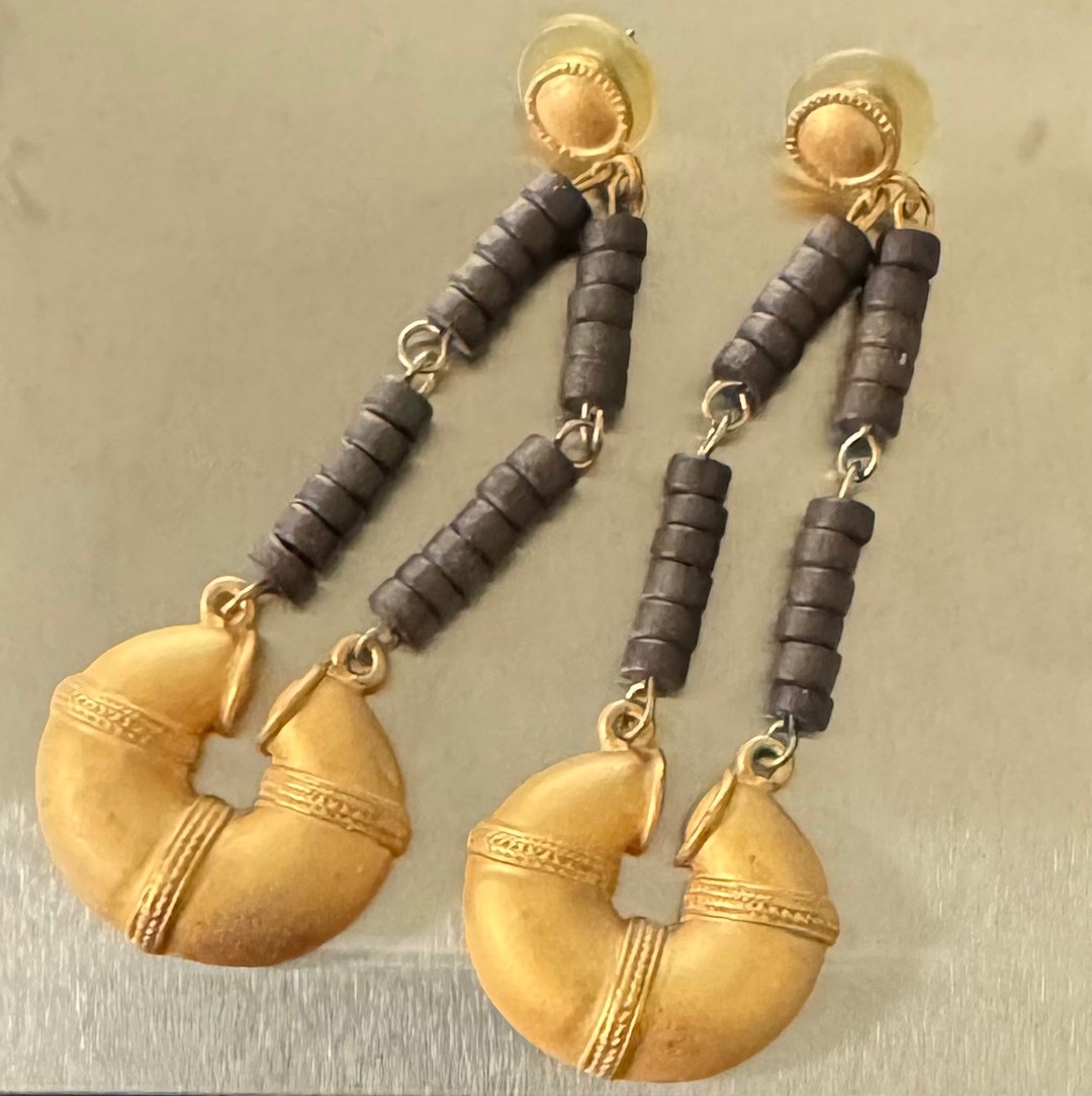 Inca Replica Jewelry. Made in Colombia Gold-toned Earrings and Ceramic ...