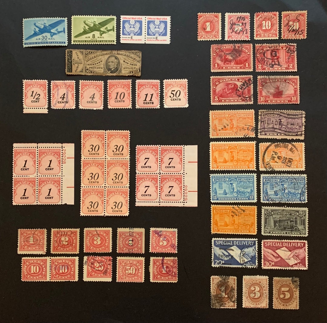 US Stamps 56 Back of Book Plate Blocks Airmail Official Postage Due ...