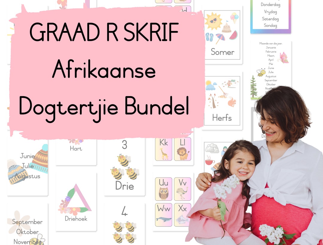 Kleuterskool Hulpmiddel Dogtertjie-pakket Nommers Seisoene Dae Maande ...
