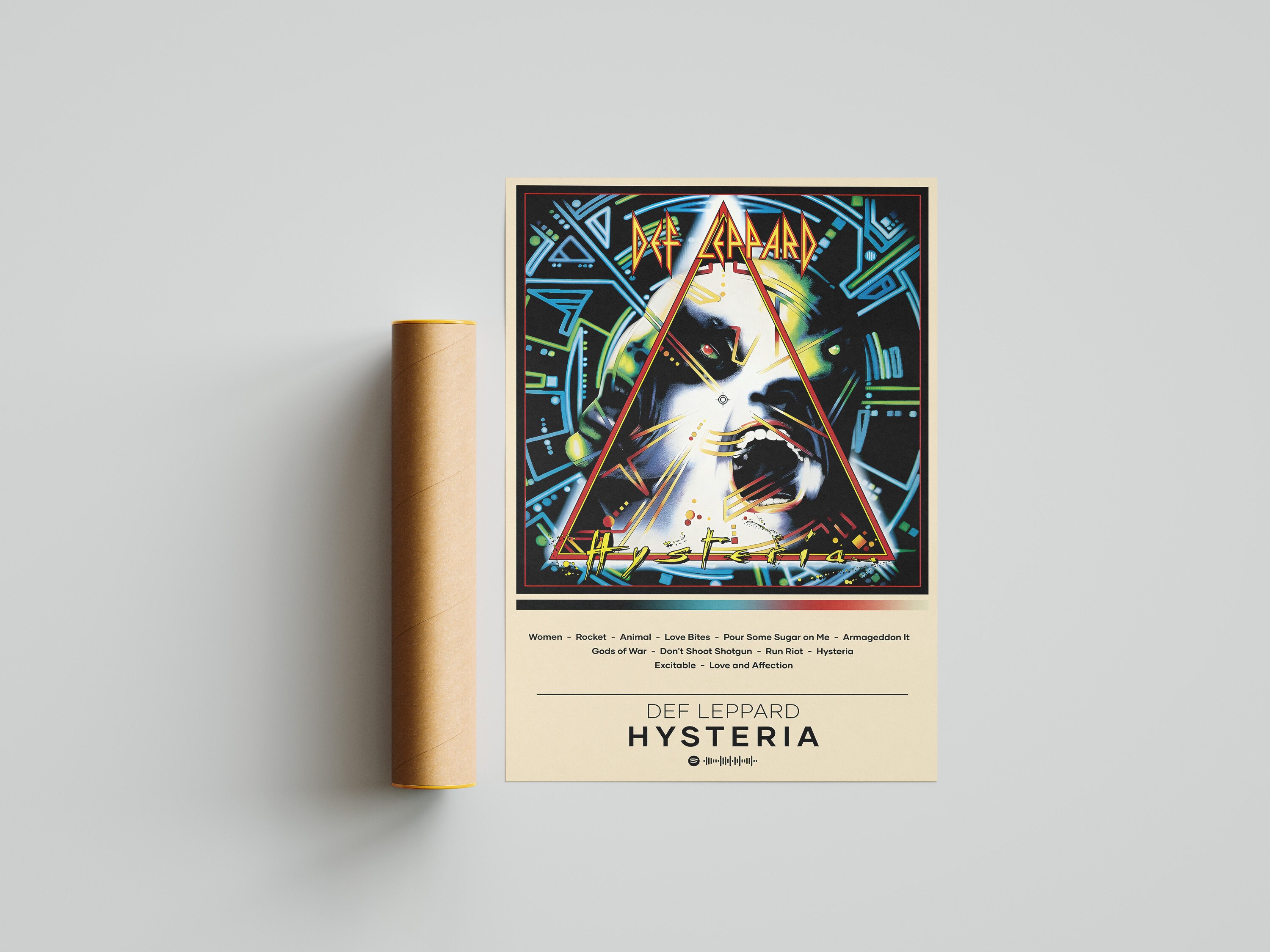 Def Leppard Poster Print Hysteria Poster Album Poster Prints 4 Colors ...