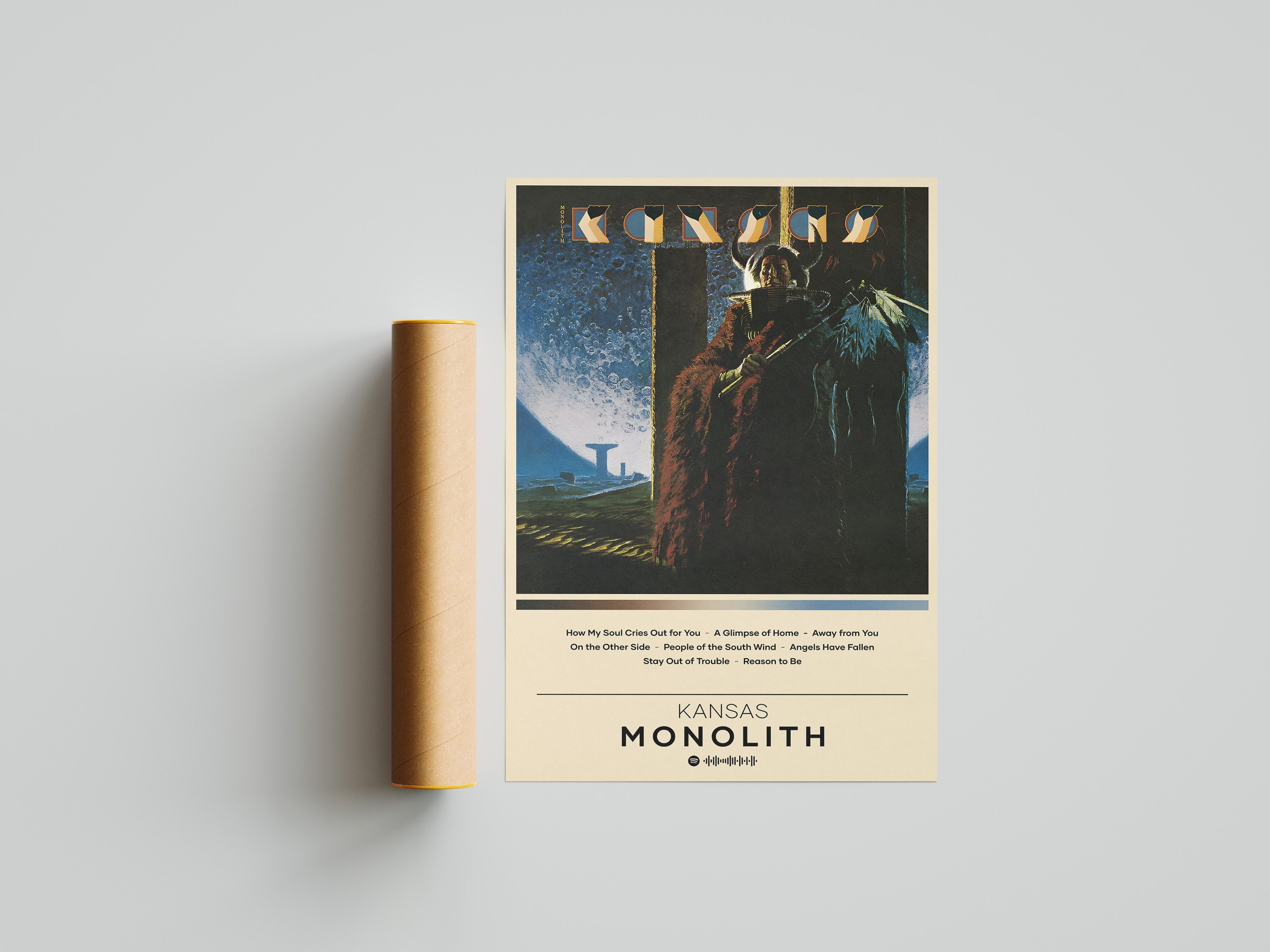 Kansas Poster Print Monolith Poster Album Poster Prints 4 Colors Wall ...
