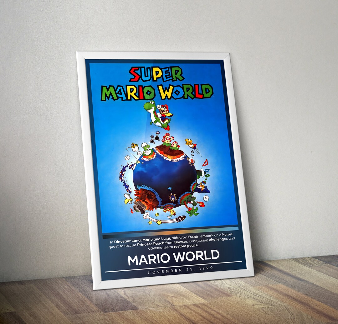 Super Mario World Poster Super Mario Prints Gaming Posters 4 Colors ...