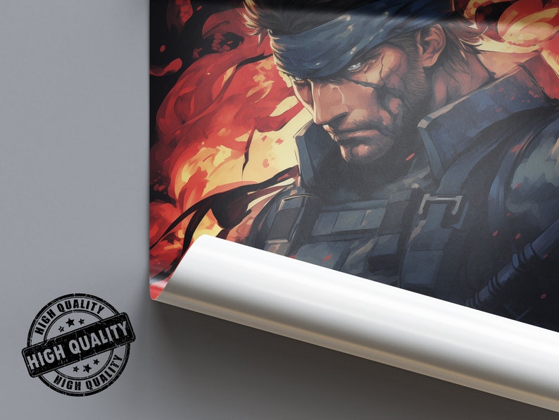 Solid Snake Metal Gear Solid Poster MGS Artwork Gaming Poster HD Color ...