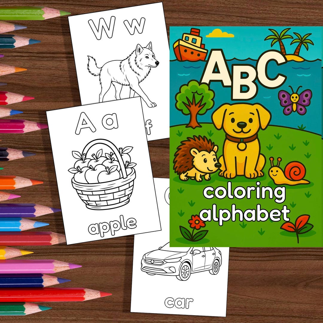 Alphabet Coloring Book for Kids – Version C | Printable Digital File - Etsy
