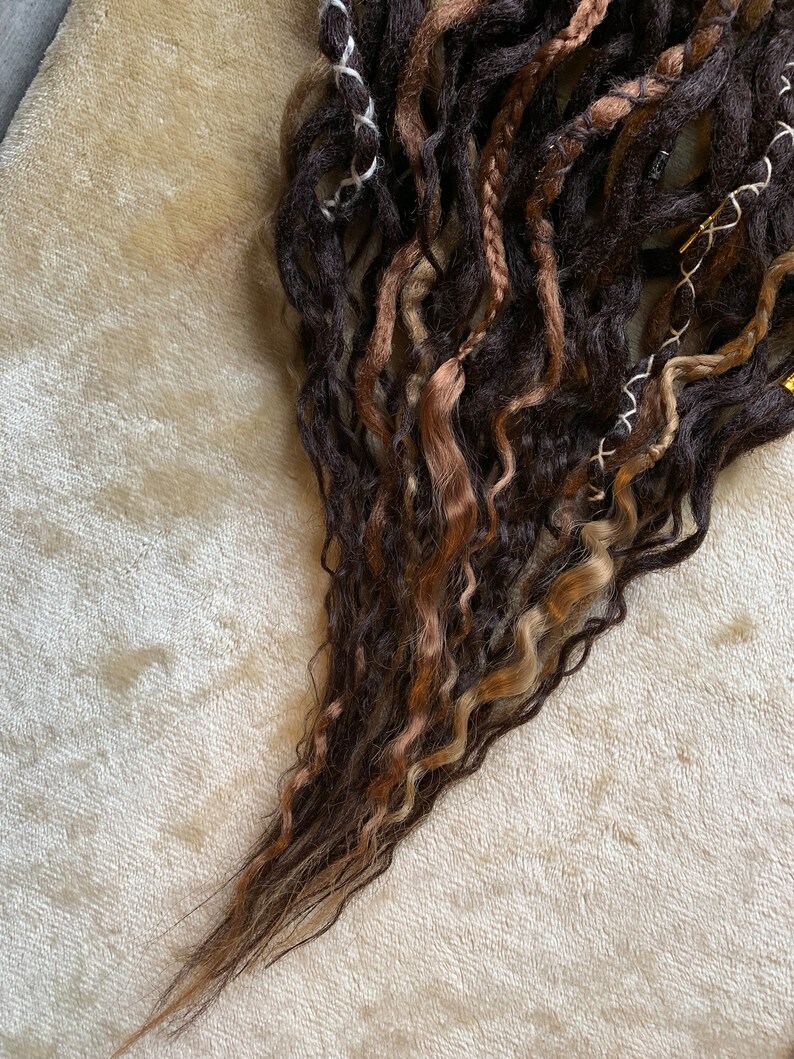 Blackbrown Copper Mix WAVY Synthetic Dreadlocks Custom Made Handmade ...