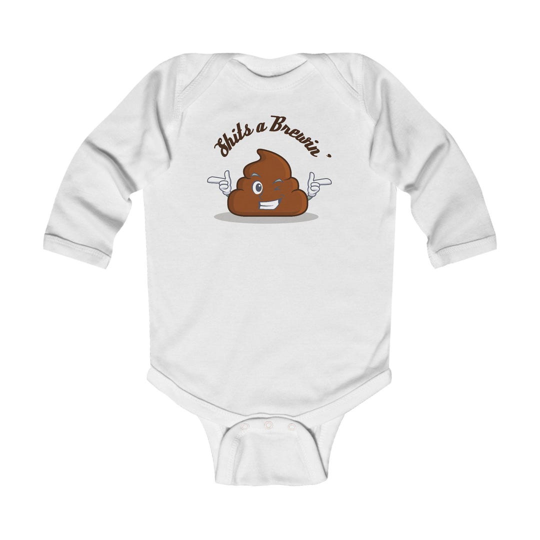 Cute Poop Infant Bodysuit, Funny Baby Diaper Mess Long Sleeve, Clever ...