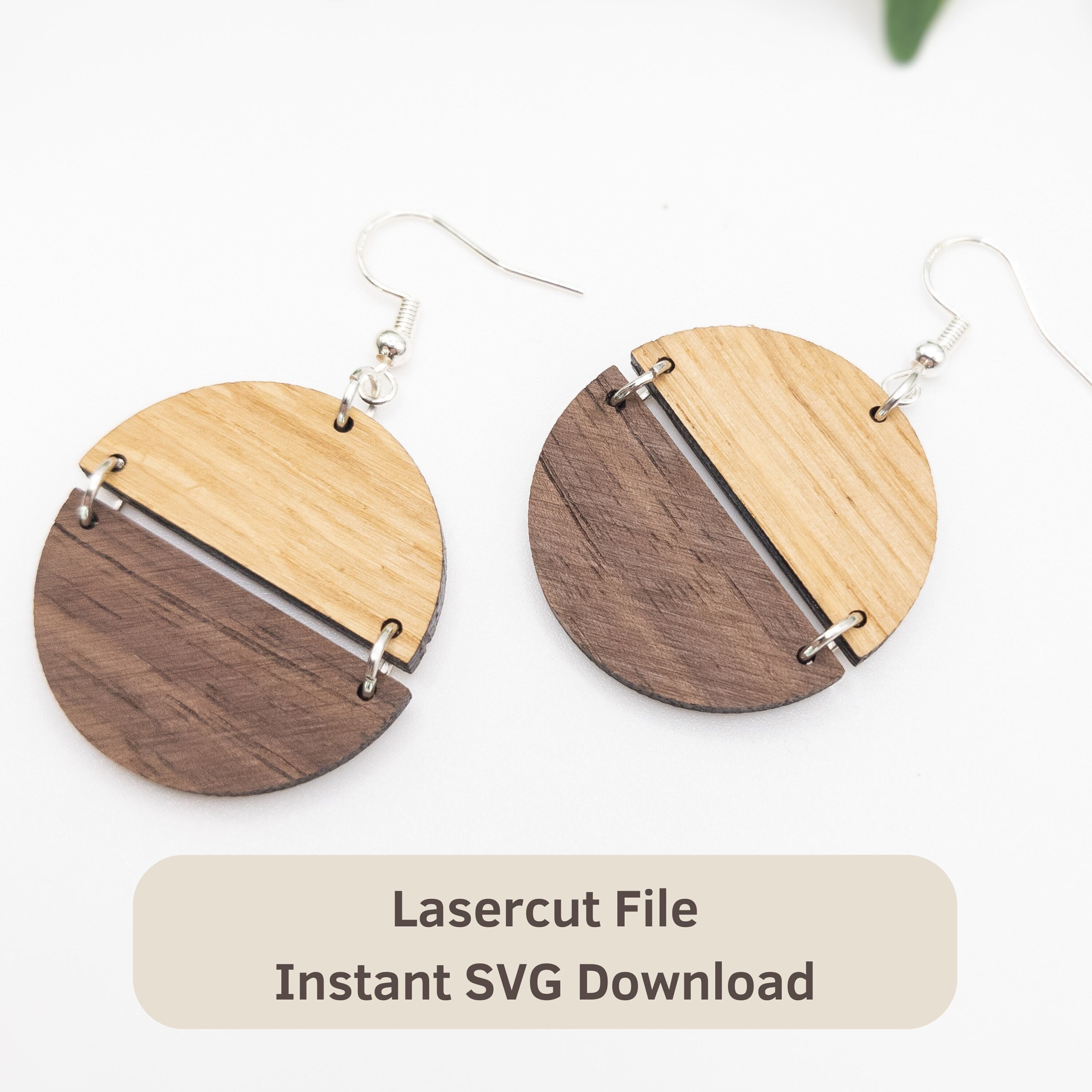 Split Circles Earrings Laser Cut SVG File for Glowforge Cricut Omtech ...